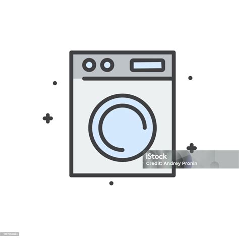 그래픽 및 웹 디자인에 대 한 흰색 바탕에 세탁기 라인 아이콘 현대 간단한 벡터 기호 인터넷 개념입니다 웹사이트 디자인 웹 버튼 또는 모바일 앱에 대 한 최신 유행