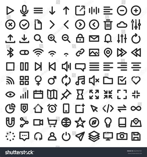Set User Interface Icons On Bold Stock Vector Royalty Free 662954101 Shutterstock