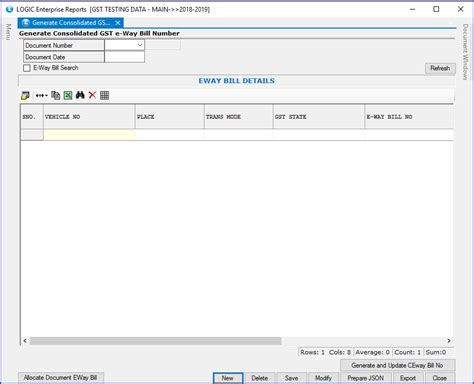 EWay Implementation In LOGIC Generate Consolidated GST E Way Bill Number
