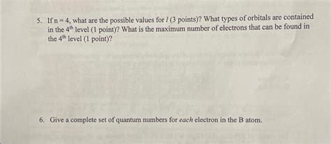 Solved If N What Are The Possible Values For L Chegg