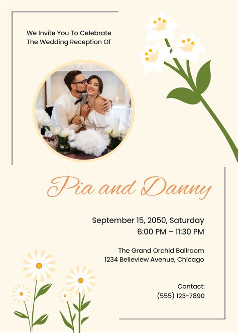 Free Reception Invitation Templates To Edit Online
