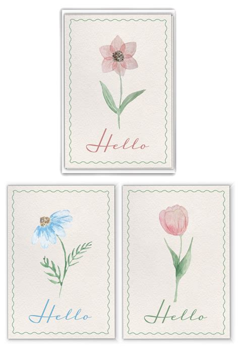 Flowery Hello Collection Boxed Notes Boxed Notes Cardthartic Com