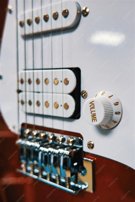 Premium Photo Electric Guitar Soundboard Close Up Bridge Pickups And