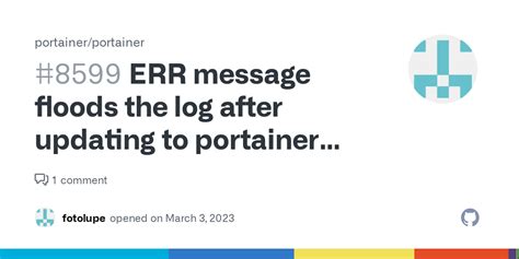 Err Message Floods The Log After Updating To Portainer Version 2171