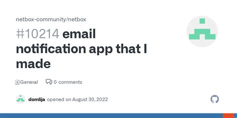 Email Notification App That I Made · Netbox Community Netbox