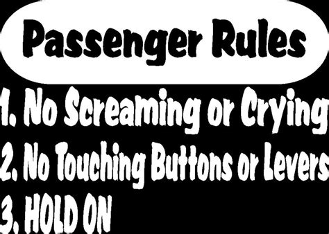 Passenger Rules Vinyl Custom Car Truck Van Window Or Bumper Etsy