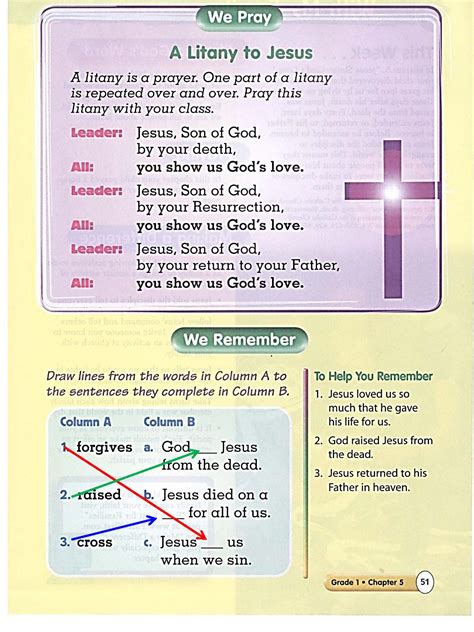 Chapter Handouts My Catechism Class