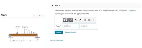 Solved Part A Determine The Maximum Deflection Of The Simply Chegg