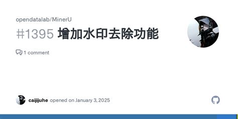 增加水印去除功能 · Issue 1395 · Opendatalabmineru · Github