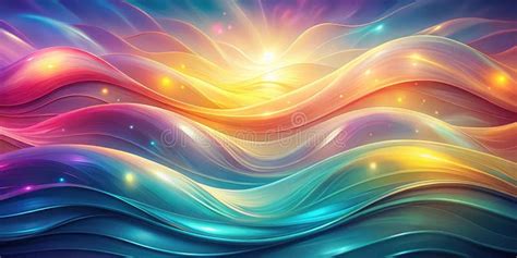 Abstract Vibrant Waveform Design With Glowing Particles And A Central Light Source Generative