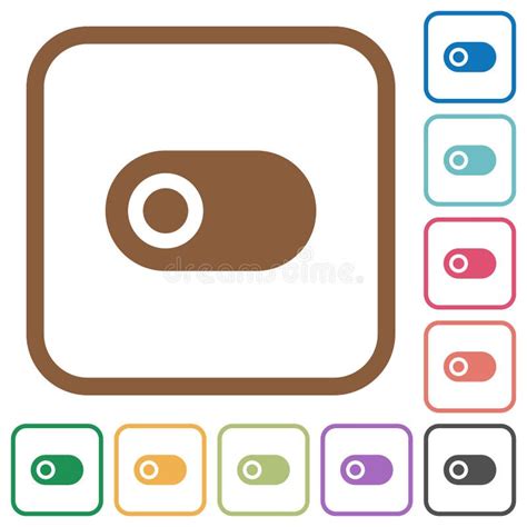 Horizontal Toggle Switches Outline Vivid Colored Flat Icons Stock Vector Illustration Of Icons