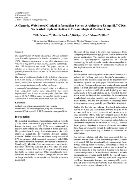 pdf a generic web based clinical information system architecture