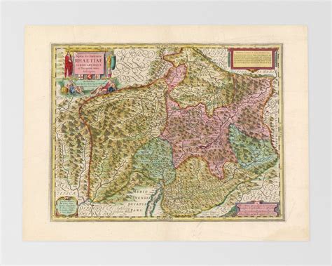 Old Map Grisons Switzerland Tinizong Savognin Rona Riom Andeer Switzerland Chur