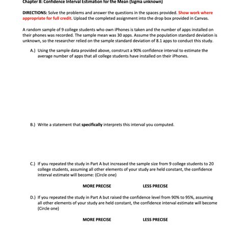 Solved Chapter 8 Confidence Interval Estimation For The