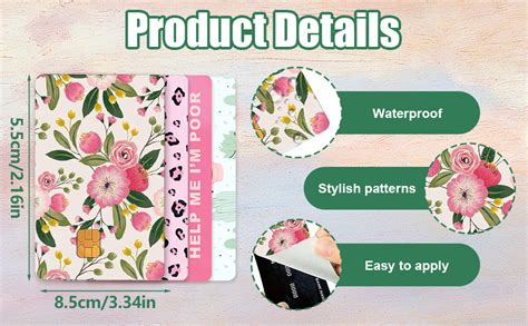 Floral Credit Card Skin Stickers 4 Pack Waterproof