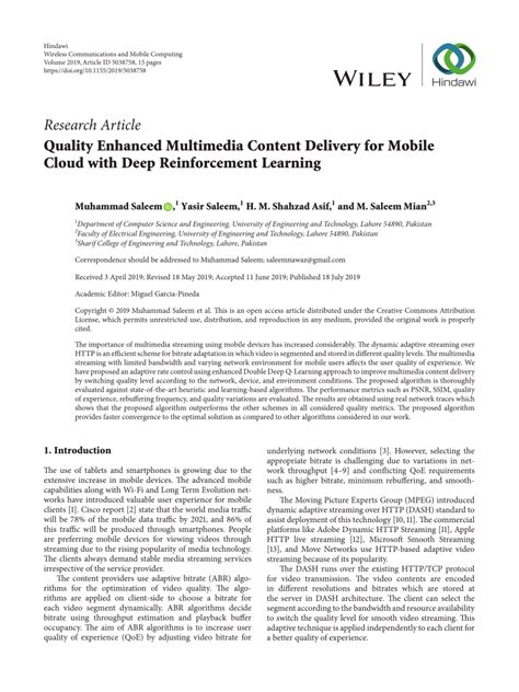 Pdf Quality Enhanced Multimedia Content Delivery For Mobile Cloud