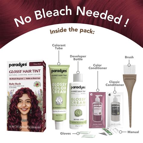 Buy Now Paradyes Ruby Rush Glossy Hair Tint No Bleach Semi Permanent