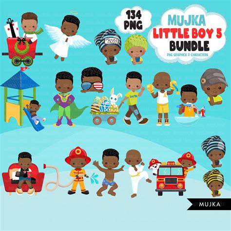 Black Boy Png Bundle Black Boy Magic Black Boy Art Little Boy Digit