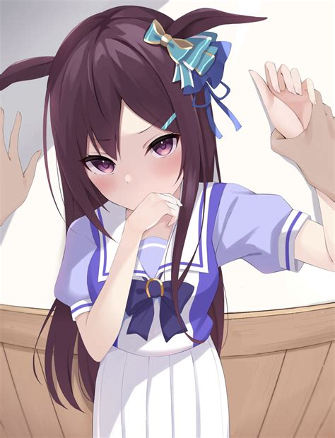 Safebooru 1girl Absurdres Against Wall Black Hair Blush Breasts