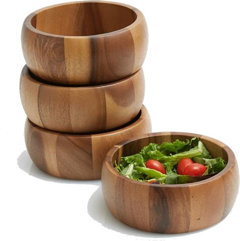 Woodard And Charles Set Of 4 Acacia Wood Large Individual