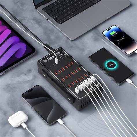 150 W Os Hálózati Töltő 30 Portos Töltőállomás 6 Usb C Port 24 Usb A