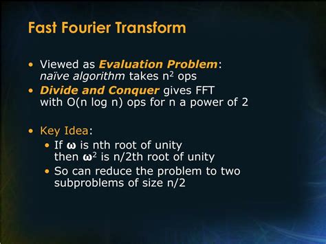 Ppt The Fast Fourier Transform And Applications To Multiplication Powerpoint Presentation Id