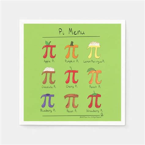 pi menu cute math pi day party napkins zazzle party napkins custom