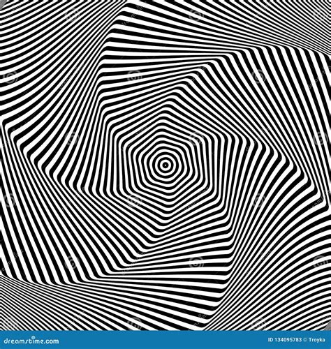 Torsion Rotation Movement Abstract Op Art Design Stock Vector Illustration Of Hexagon Black