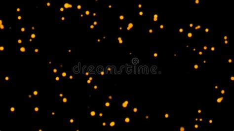 Loop Falling Glow Orange Bokeh Particles On Black Abstract Background Stock Video Video Of