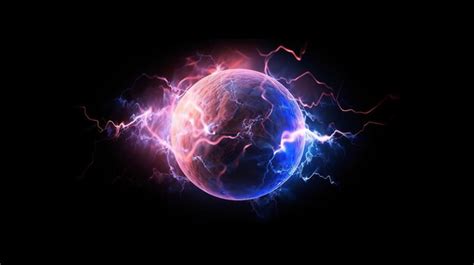 Premium Ai Image Energy Of Fractal Electric Ball With Strikes