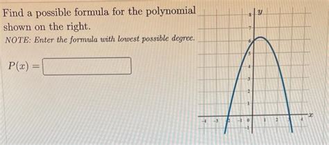 Solved Find A Possible Formula For The Polynomial Shown On Chegg