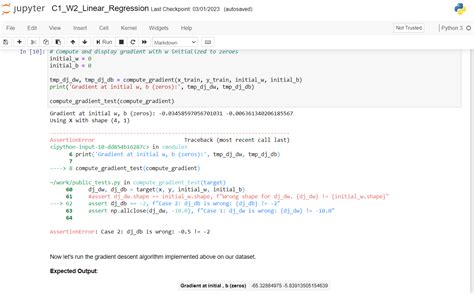 C1w2linearregression Computegradient Supervised Ml Regression And Classification