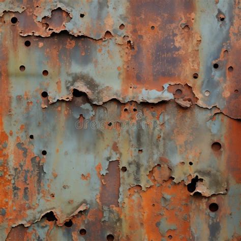 Ai Generated Illustration Of An Aged And Weathered Sheet Of Steel With