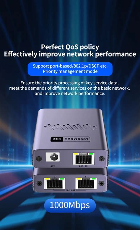 Active 1000mbps 1 In 2 Out Port Poe Network Extender Poe Ethernet