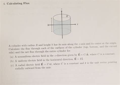 Solved 4 Calculating Flux A Cylinder With Radius R And