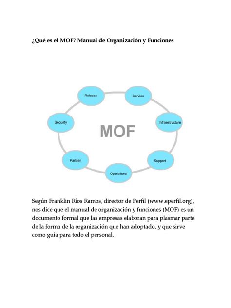 Manual de Organización y Funciones MOF | PDF