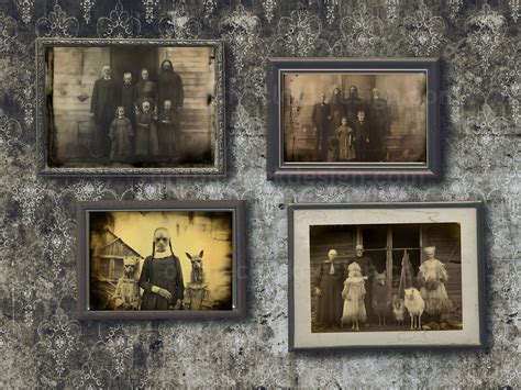 Halloween Creepy Vintage Ghost Photos Asylum Prints Collage Digital
