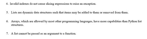 Solved Invalid Indexes Do Not Cause Slicing Expressions Chegg