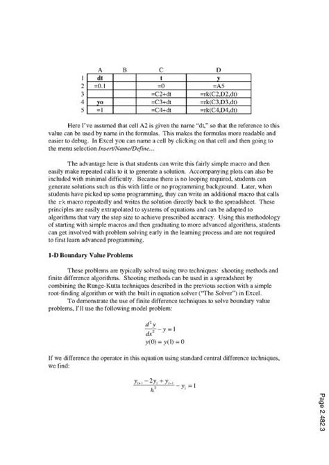 solving equations pdf 175809 using spreadsheets to teach engineering