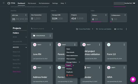 Export A Single Project Titan Platform
