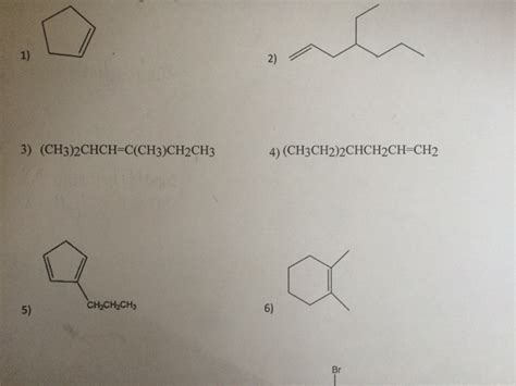 Solved 3) (CH3)2CHCH C (CH 3)CH2CH3 CH2CH2CH3 4) | Chegg.com