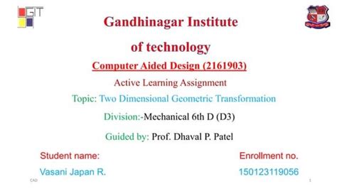Computer Graphics Basic Transformation Pptx