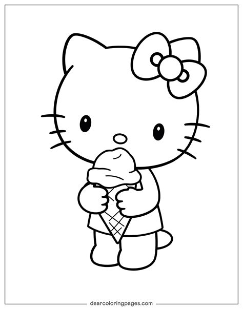 Dibujos Para Colorear De Hello Kitty En La Playa