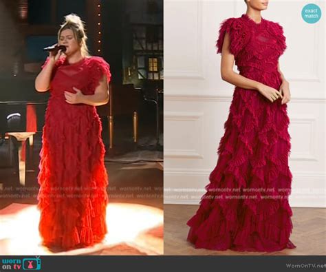 Wornontv Kellys Red Ruffle Maxi Dress On The Kelly Clarkson Show