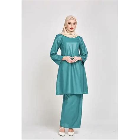 Jual Baju Kurung Wanita Polos Adat Melayu Bahan Satin Maxmara Luxury
