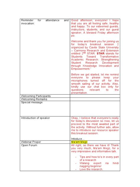 Script For Webinar Pdf