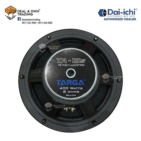 Targa Woofer Ta 15s 15inch 400watts Speaker 8 Ohms Shopee Philippines