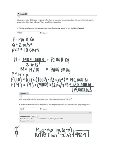 Homework 4 F 190 A 2m S Pull 10 Cars H 14001000n 70 000kg 2m S M H 10