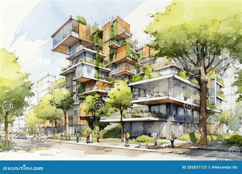 Architectural Sketch Of A Modern Futuristic House Artwork Poster