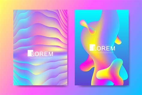 추상유체 모양 페인트 스플래시 잉크 방울이 있는 트렌디한 생생한 그라데이션 색상의 벡터 디자인 템플릿 미래 포스터 배너 브로셔 전단지 및 커버 디자인 추상 유체 3d 모양